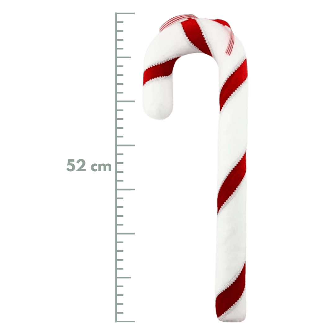 (BG01099RW) Baston candy cane 52 cm x 19 cm rojo/blanco – Mercería El Gato
