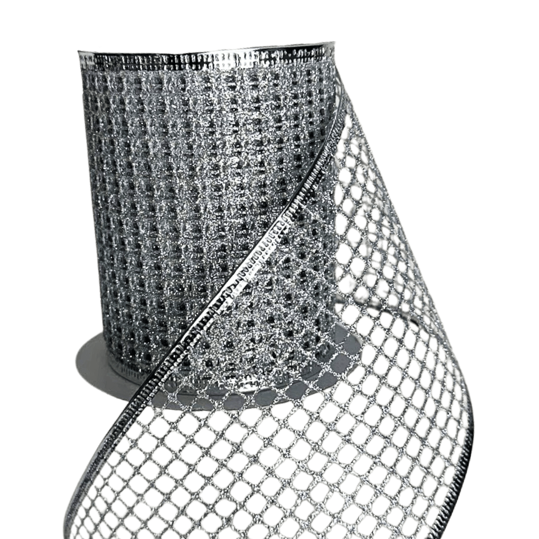 (TCH01847S) Liston malla plata 10cm x 9m – Mercería El Gato